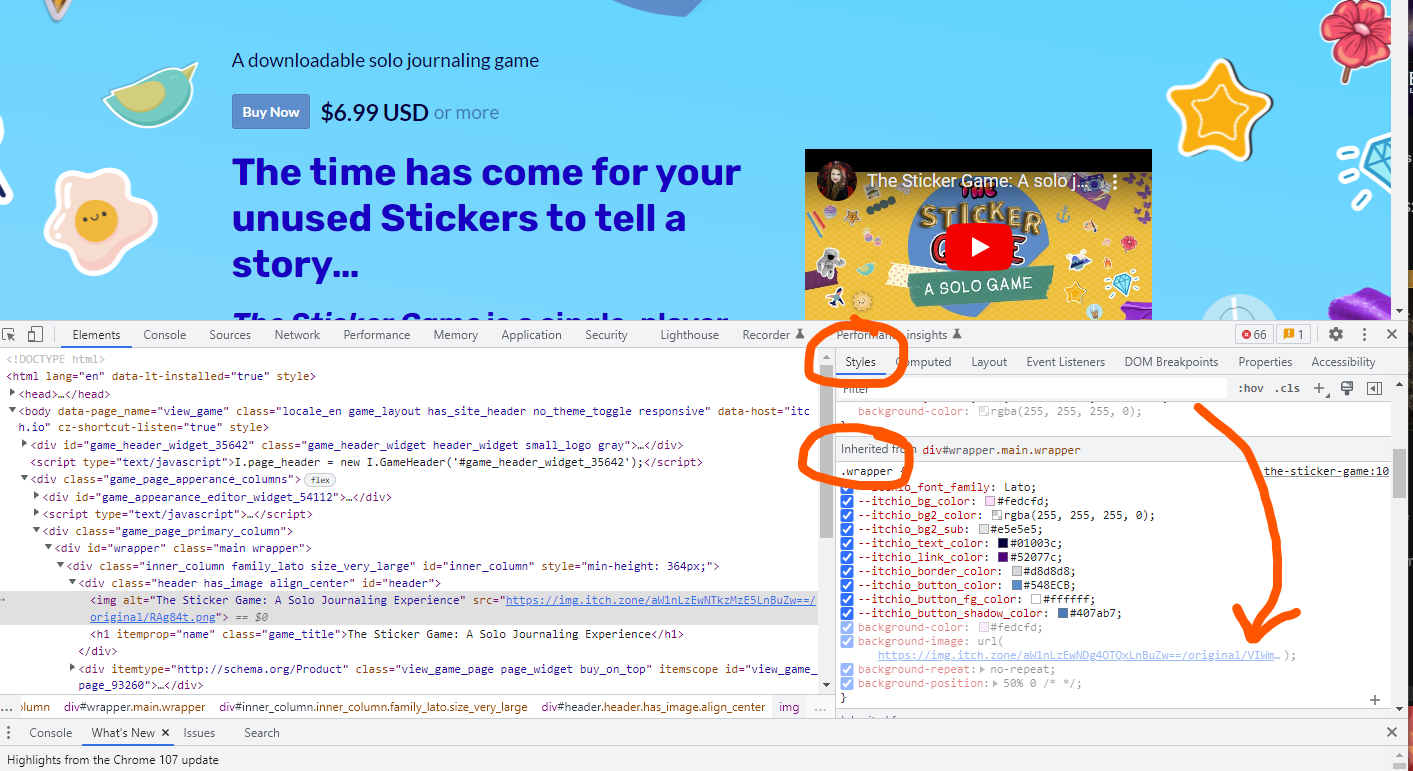 How to add Gradient Backgrounds on Itch.io pages - Cassi Mothwin